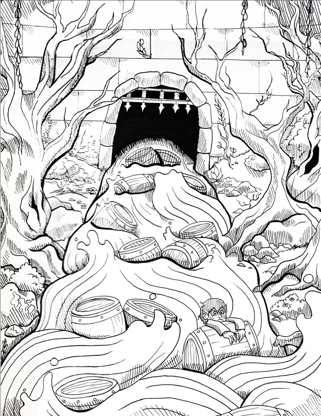 Barrels Out of Bond Original Hobbit Print - Etsy