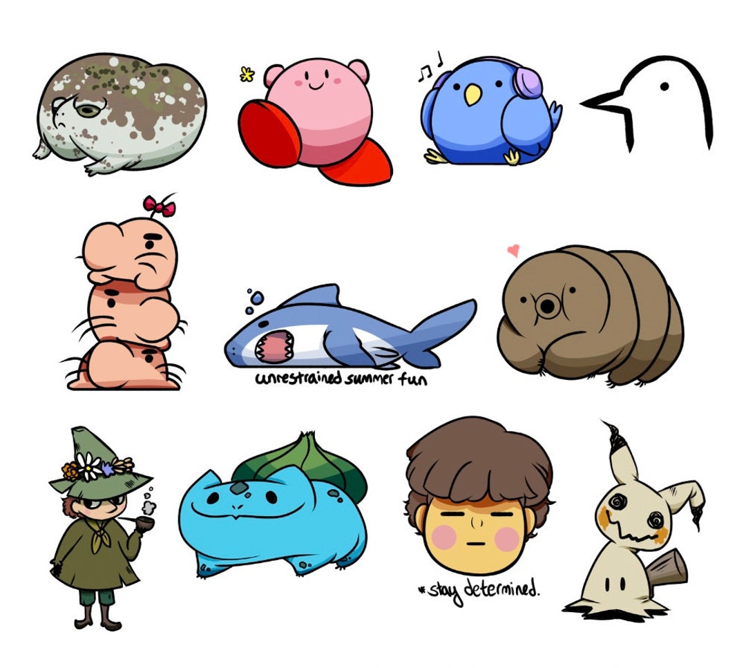 Stickers Set 2 Inspired by Earthbound, Undertale, Kirby and More - Etsy