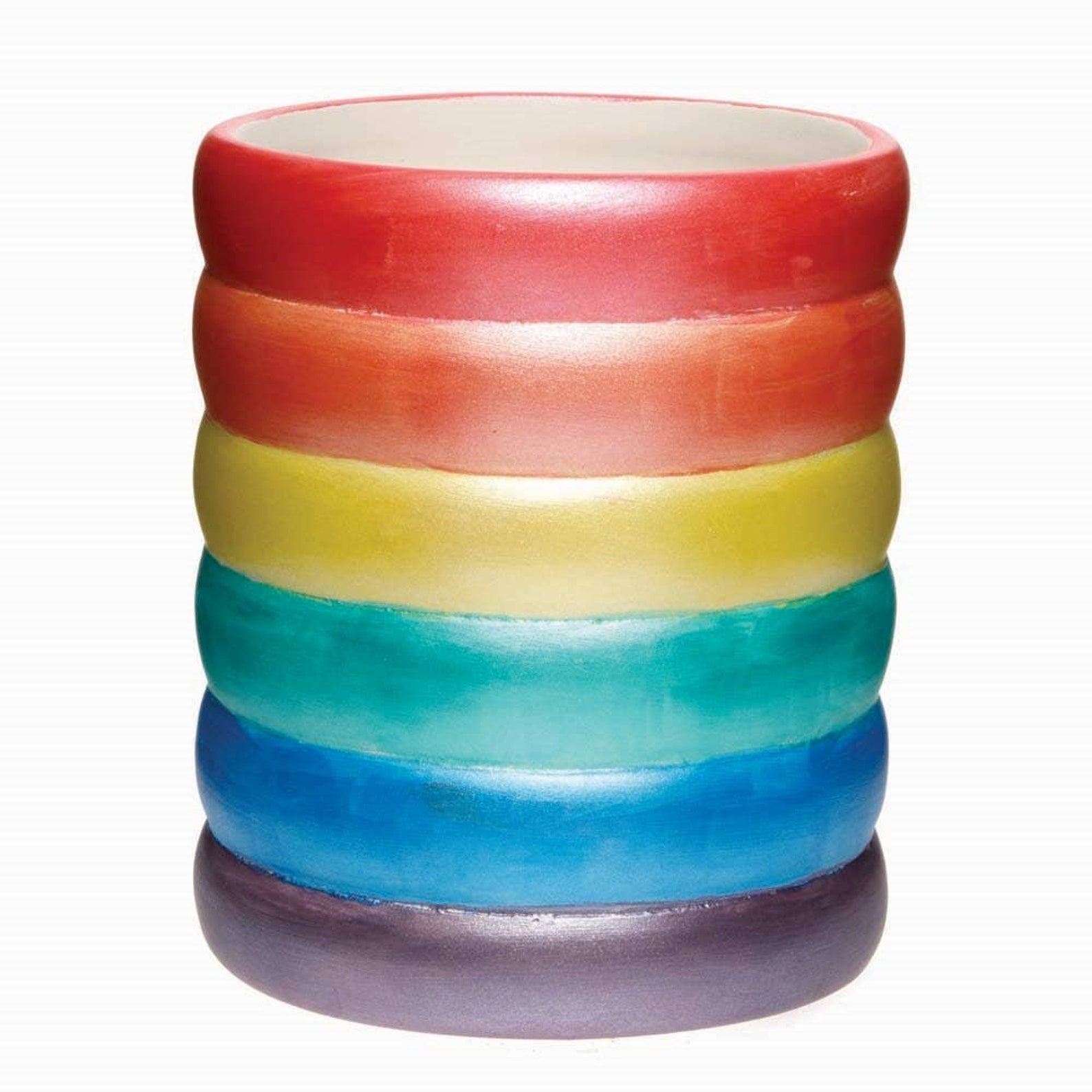 Rainbow Flower Pot, Paint Your Own Ceramics , Pottery Plant Pot ...