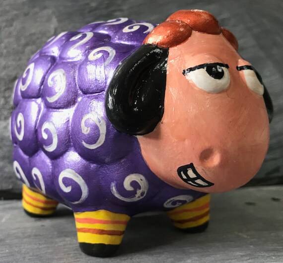 Pottery Bank Pottery Sheep Child COIN Bank Christening Gift Handmade ...