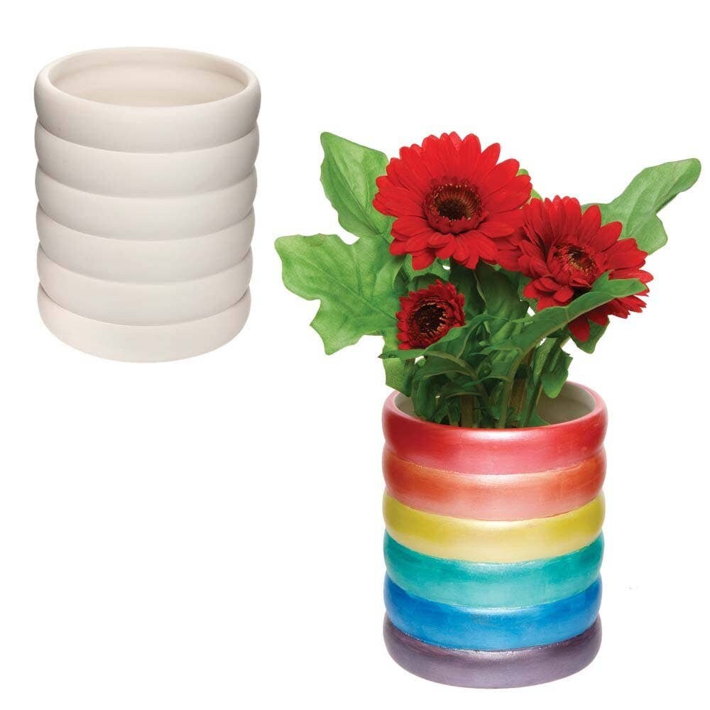 Rainbow Flower Pot, Paint Your Own Ceramics , Pottery Plant Pot ...