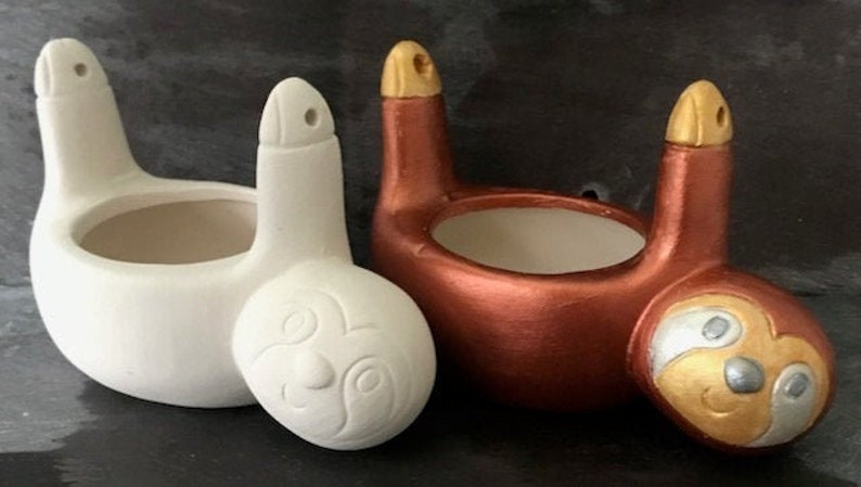 Sloth Ceramic Hanging Flower Pot, Paint Your Own Ceramics , Pottery ...