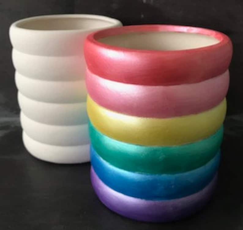 Rainbow Flower Pot, Paint Your Own Ceramics , Pottery Plant Pot ...