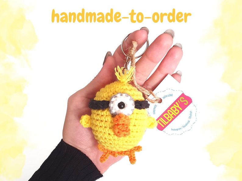 Handmade Crochet Minion Chick Keyring: Despicable Me Amigurumi - Etsy