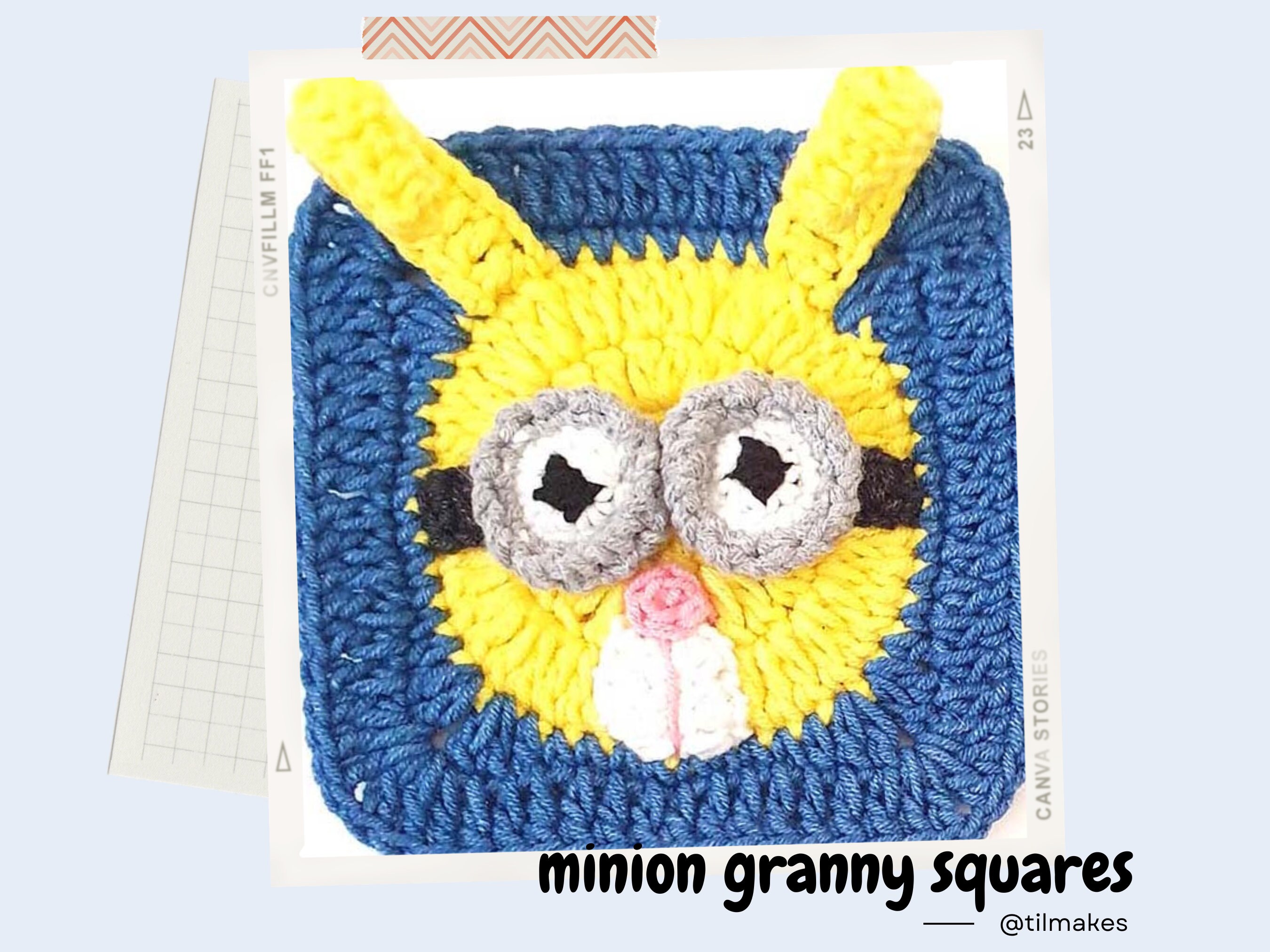 Amigurumi Pattern 4 in 1 Minion Granny Squares - Etsy