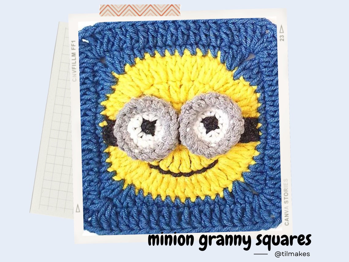 Amigurumi Pattern 4 in 1 Minion Granny Squares - Etsy