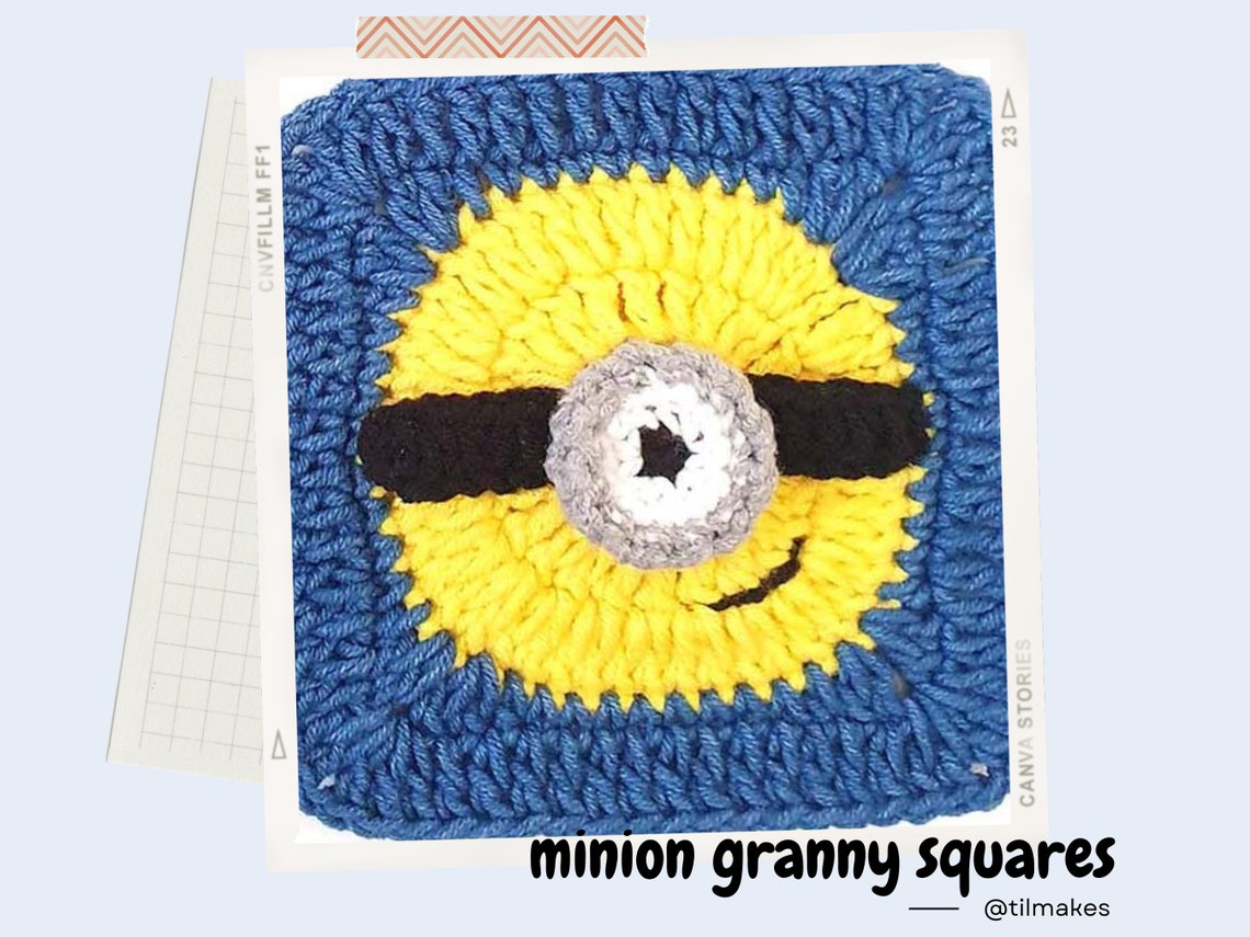 Amigurumi Pattern 4 in 1 Minion Granny Squares - Etsy