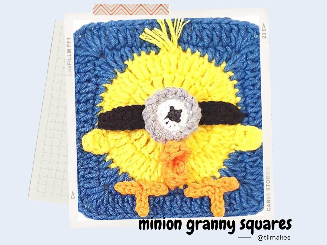 Amigurumi Pattern 4 in 1 Minion Granny Squares - Etsy