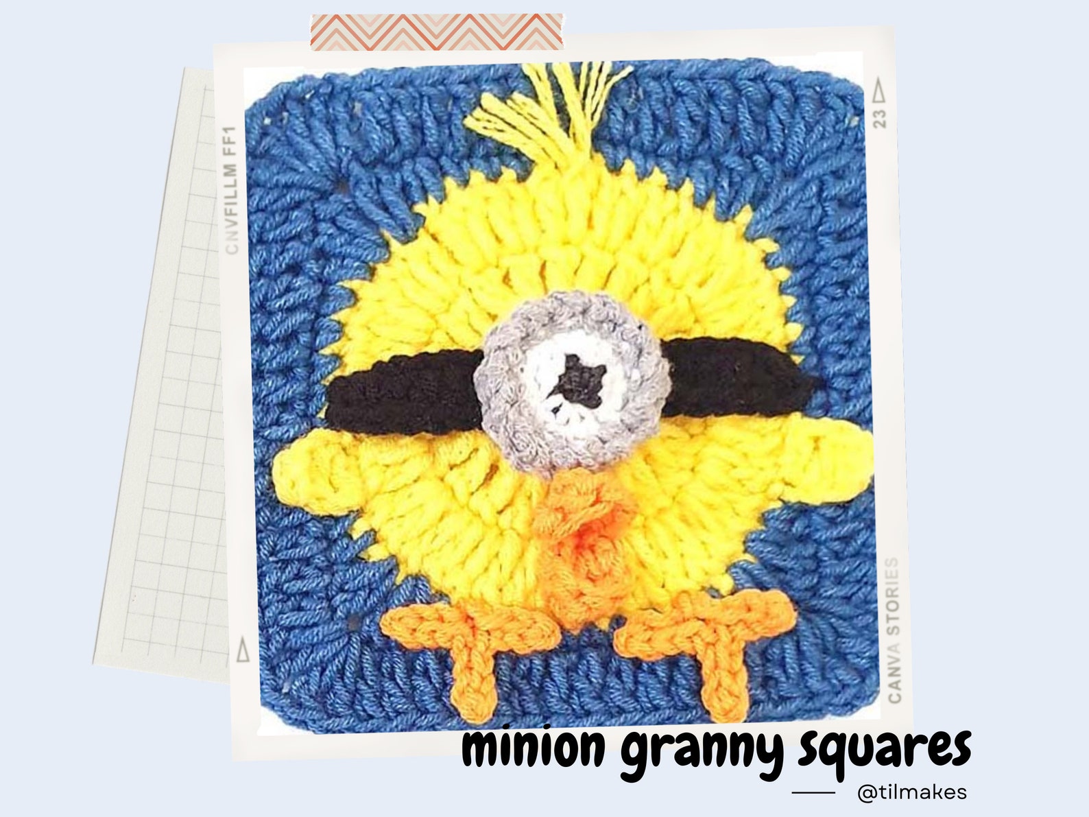 Amigurumi Pattern 4 in 1 Minion Granny Squares - Etsy