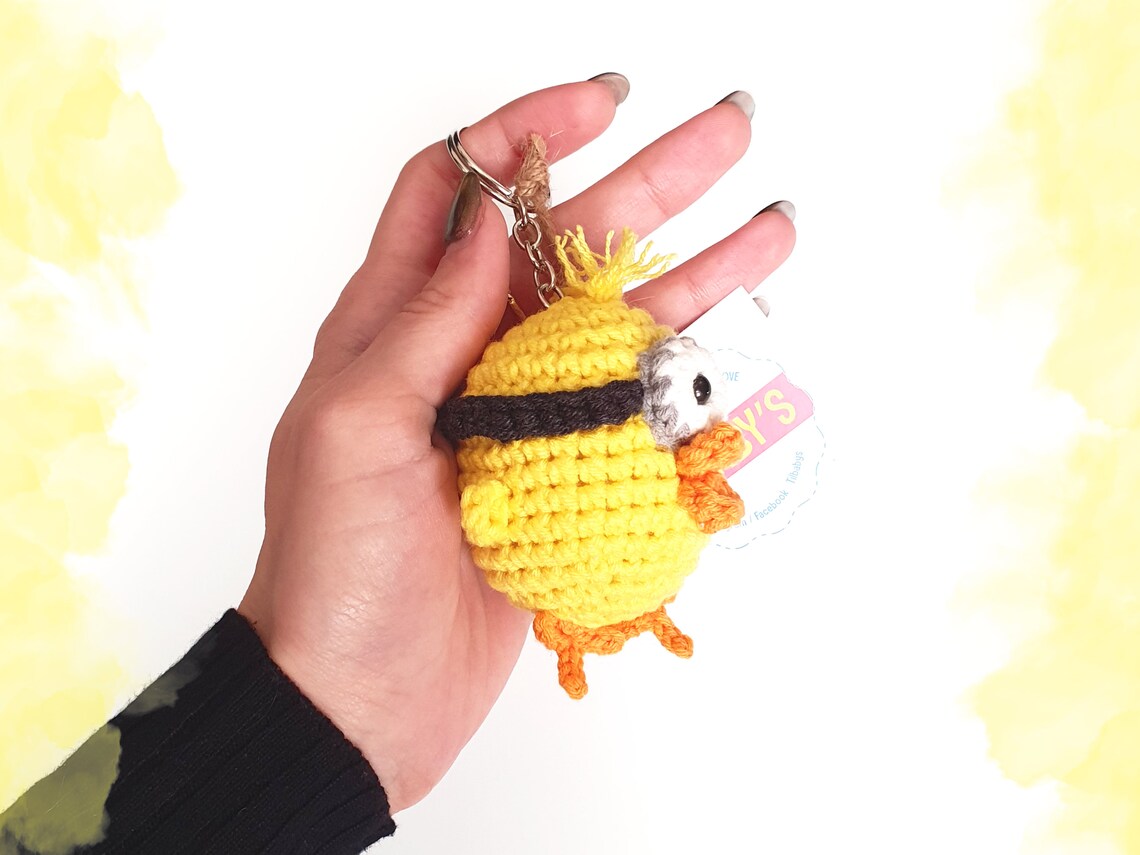 Handmade Crochet Minion Chick Keyring: Despicable Me Amigurumi - Etsy
