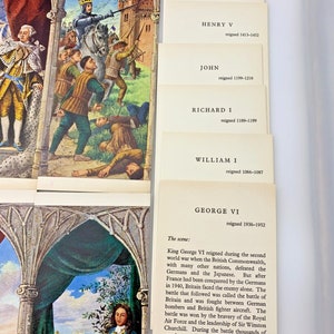 RARE 1958 Pictorama #5- KINGS & QUEENS History/picture Ed Card Game ...