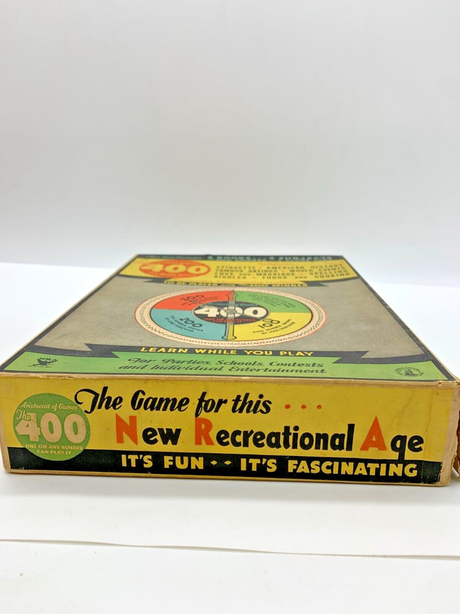 VTG 1933 THE 400 Trivia Quiz Board Game Complete + Extras/8 Question ...