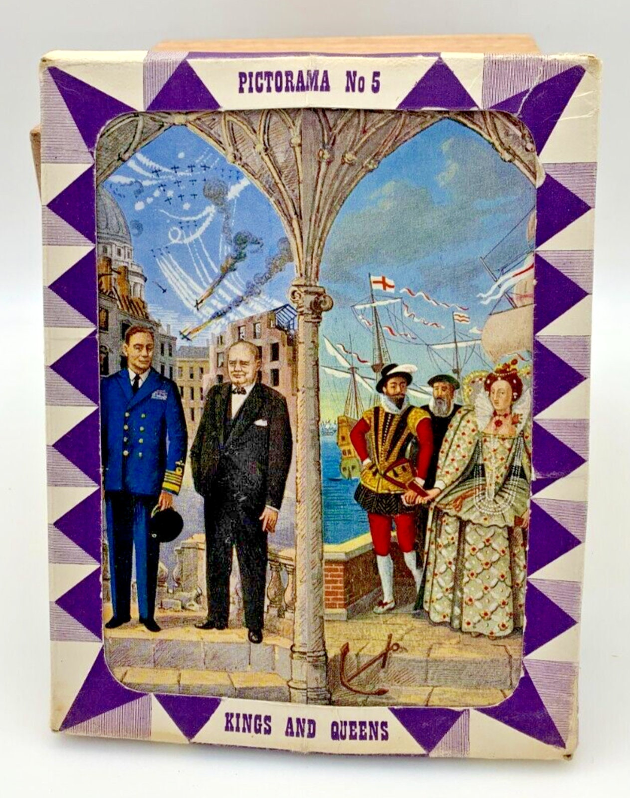 RARE 1958 Pictorama #5- KINGS & QUEENS History/picture Ed Card Game ...