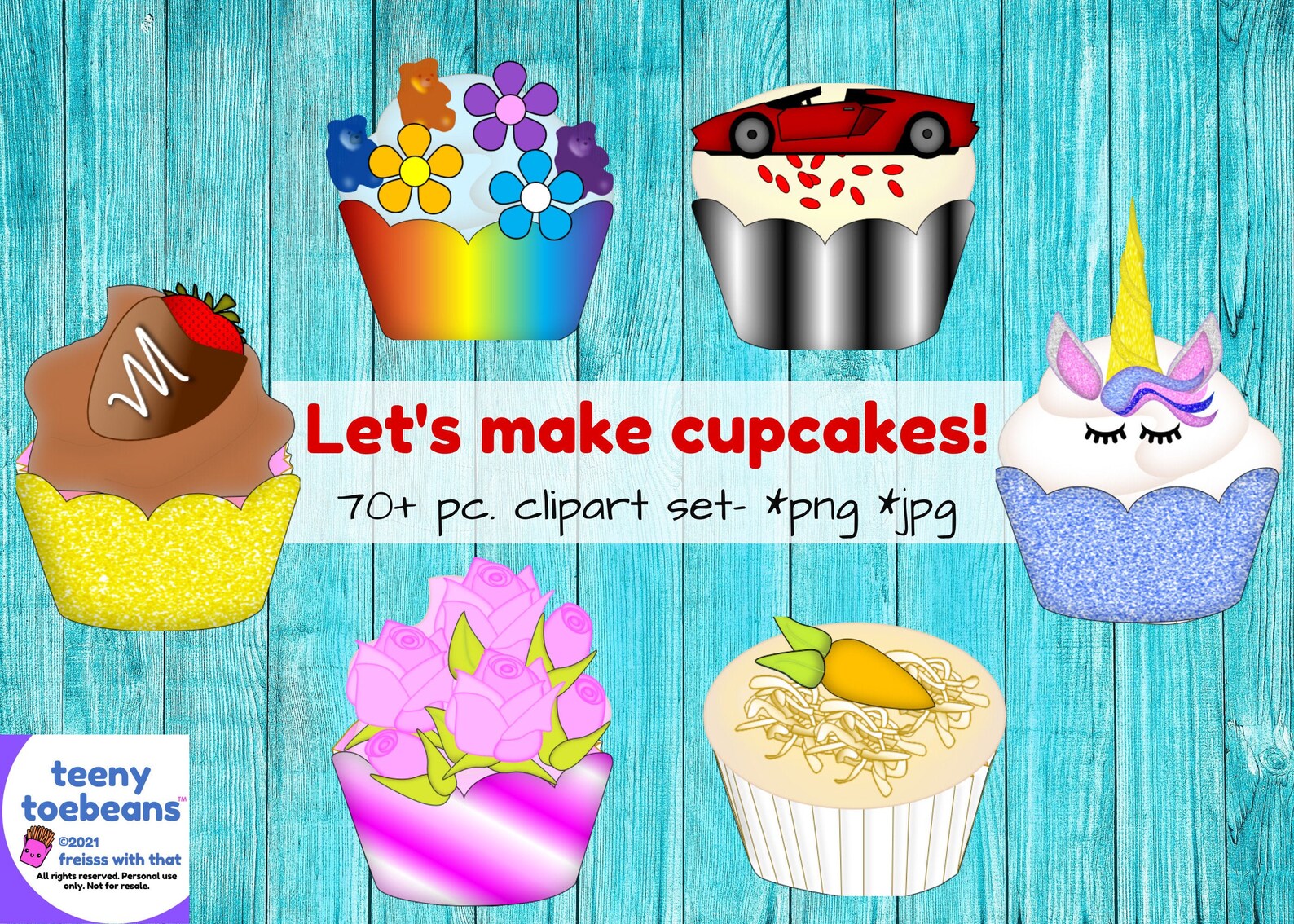 Let's Make Cupcakes! 70+ Pc. Clipart Set, Education, Child, Speech ...