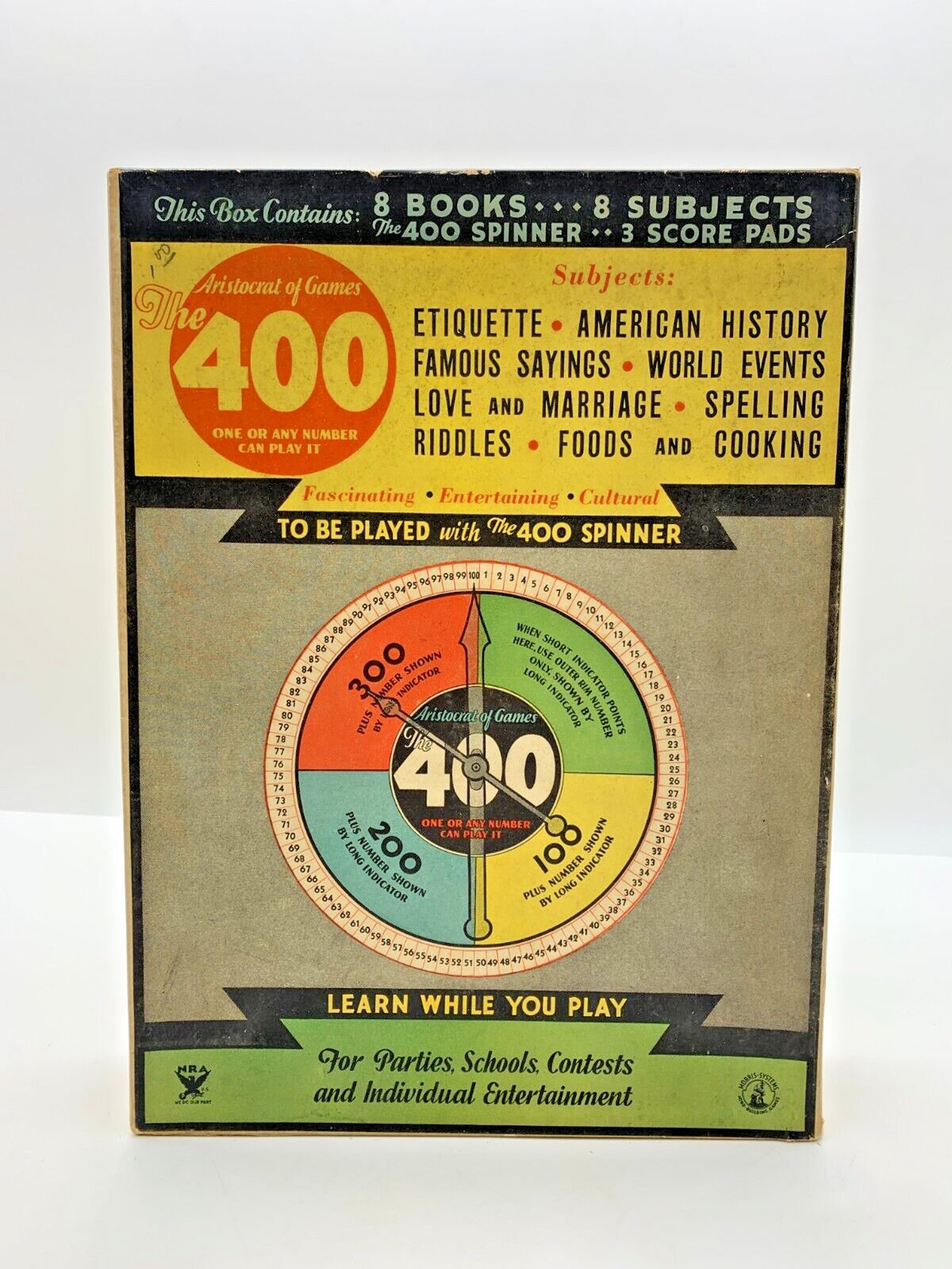 VTG 1933 THE 400 Trivia Quiz Board Game Complete + Extras/8 Question ...