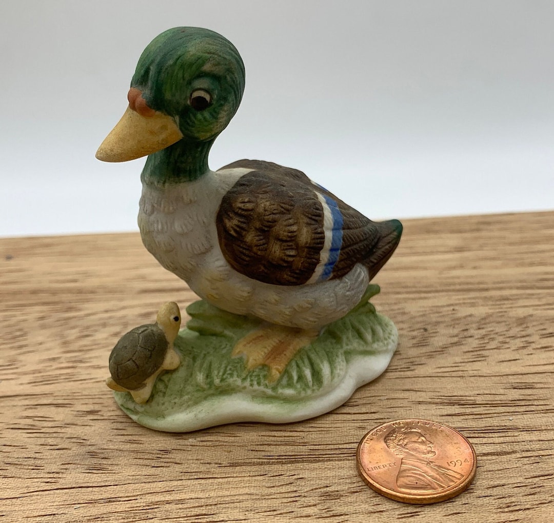 Vintage Napcoware Duck/turtle Bisque Finish Mini Figurine 2.5" X 2.25 ...