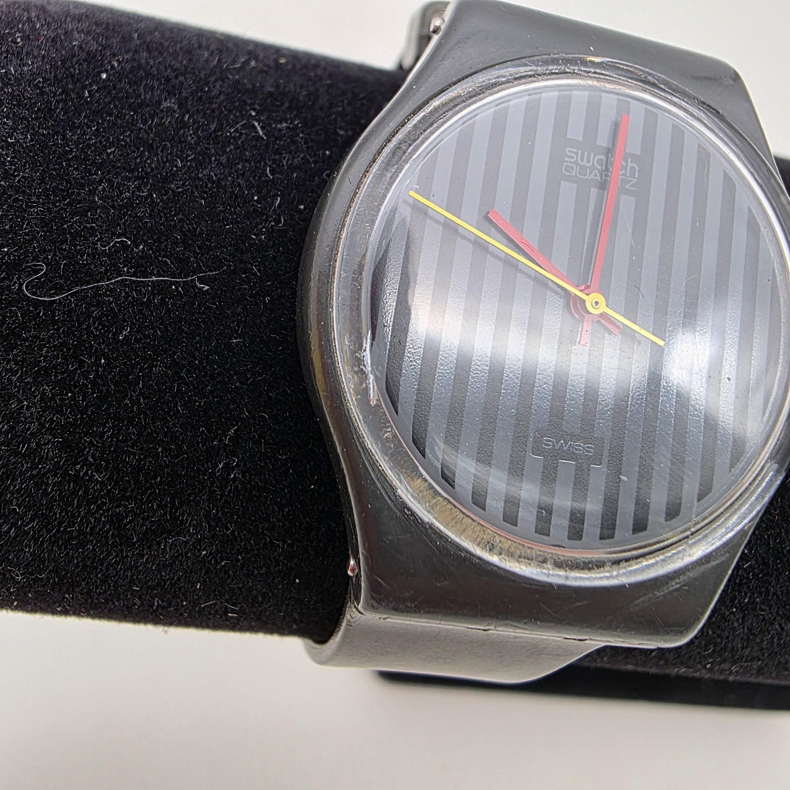 Swatch Watch - Pinstripe Model. New Battery, Runs Well, Newly Polished ...