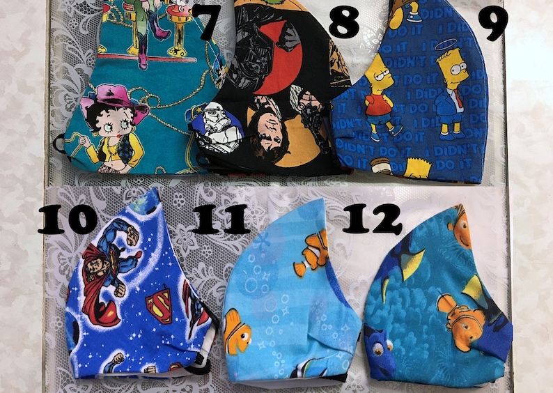 Reusable Cartoon Face Masks | Etsy