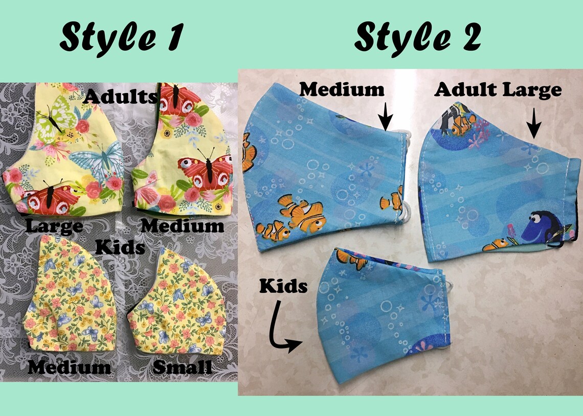 Reusable Cartoon Face Masks - Etsy