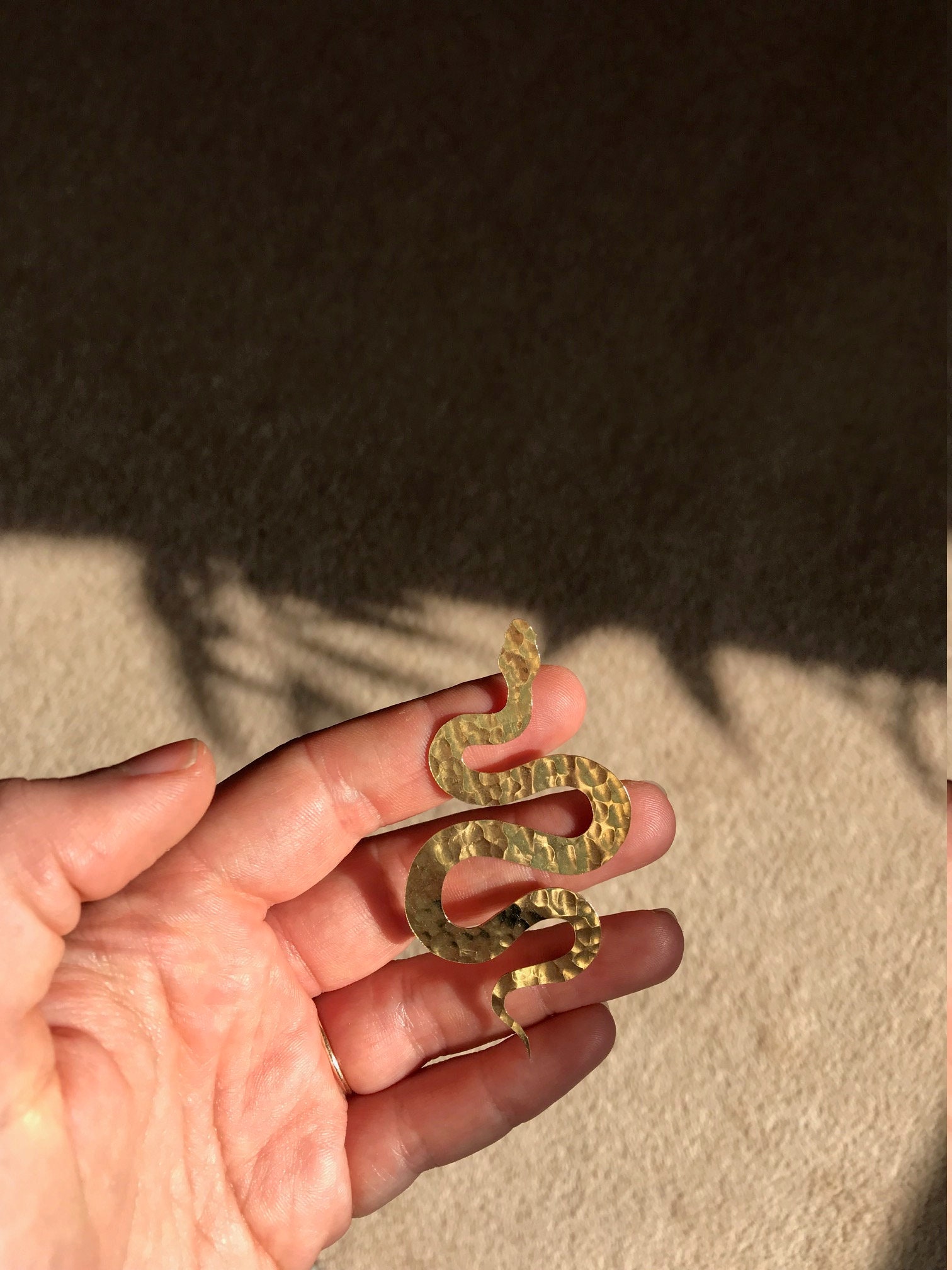 Hammered metal Serpent-Snake bookmark-Esoteric-Metal | Etsy