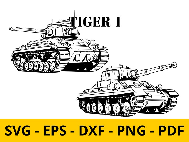 Tiger I Panzer VI Tank Svg, Eps, Dxf, Png | War Vector Image | Clipart ...