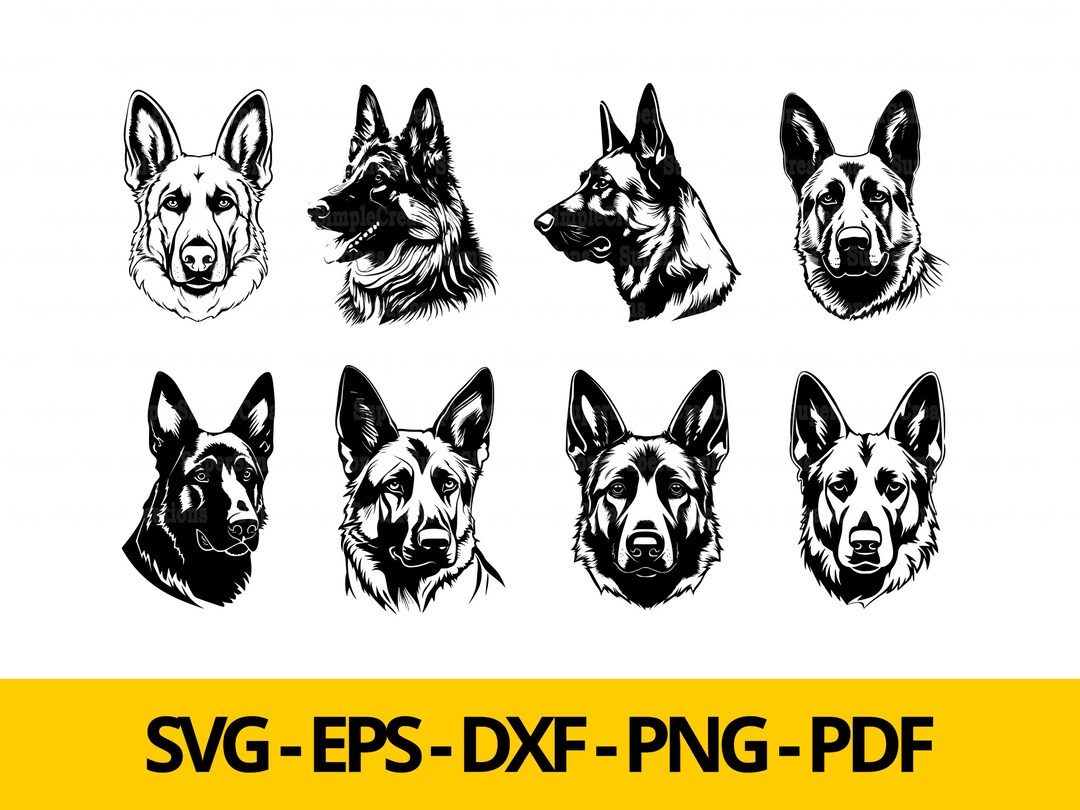 German Shepherd Svg Bundle Dog Breed K-9 Animal Pet Canine Clipart ...