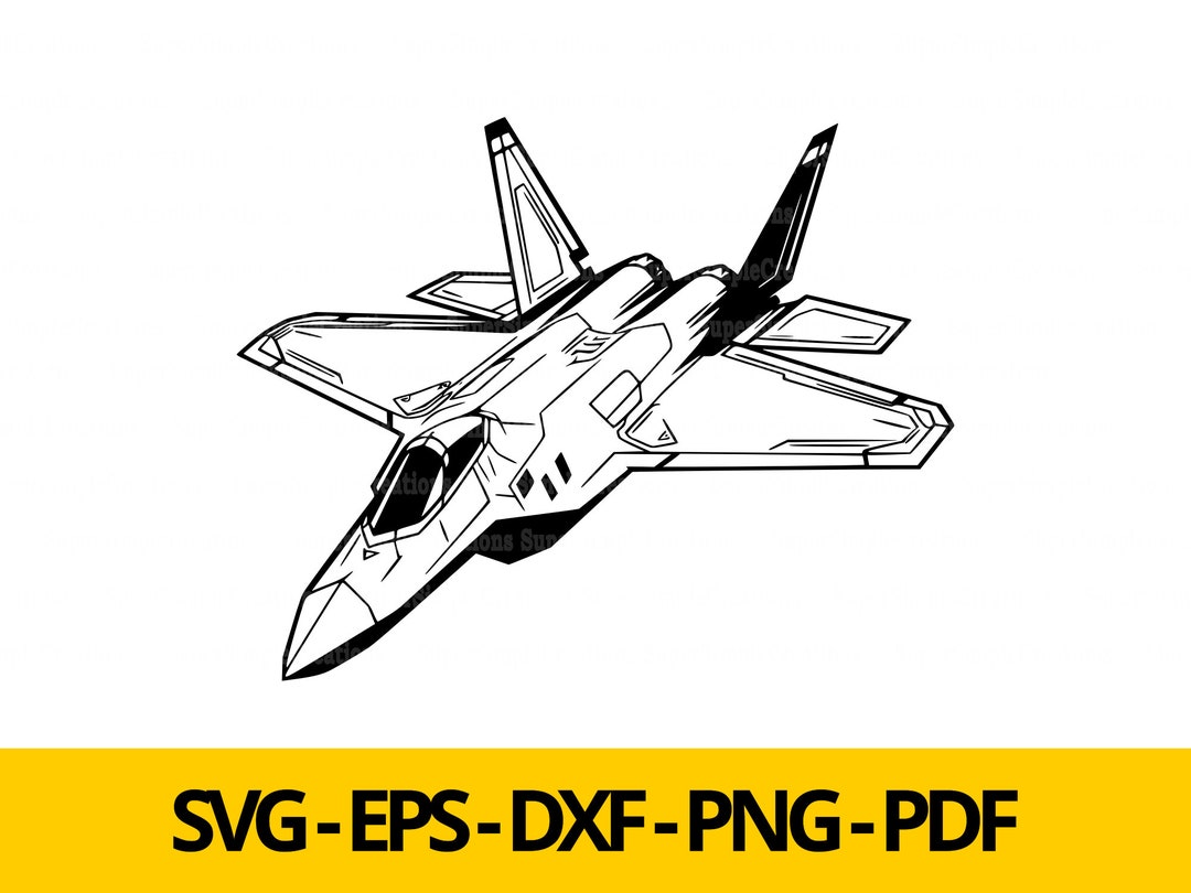 F-22 Fighting Raptor Svg, Eps, Dxf and Png | Warbird Svg| Vector Image ...