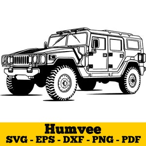 Humvee Vehicle Svg, Eps, Dxf and Png | Combat | Vector Image | Clipart ...