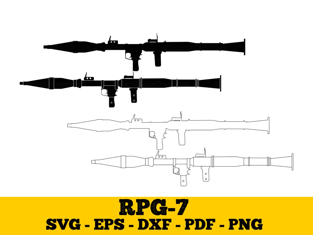 Rocket Launcher RPG-7 Svg, Eps, Dxf, Png, Pdf | Rocket Launcher Svg ...