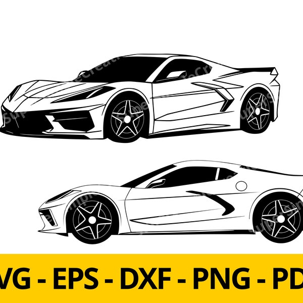 Car Drawings Corvette - Etsy