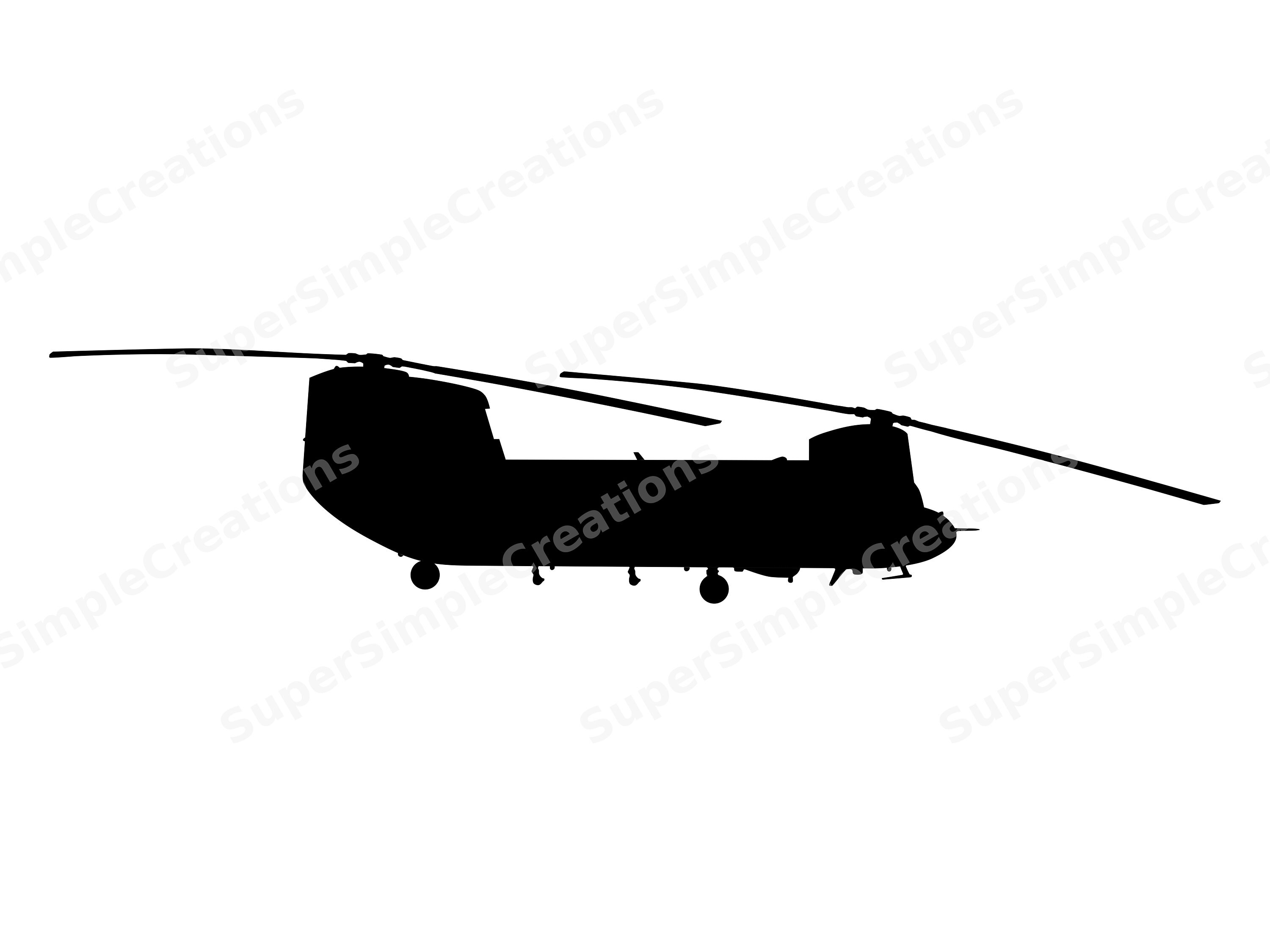 Boeing CH-47 Chinook Clipart Avion Hélicoptère svg - Etsy France