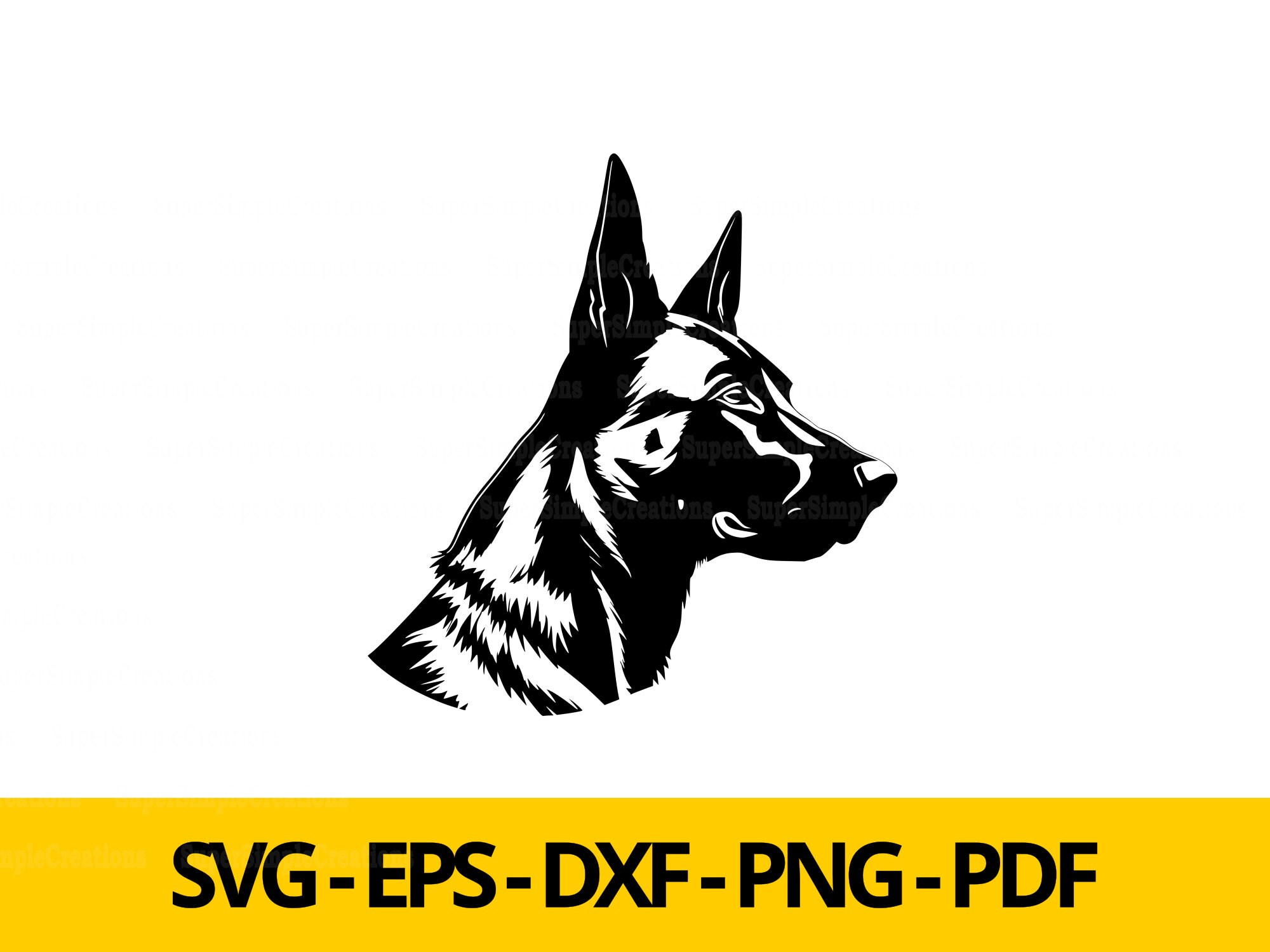 Belgian Malinois Svg - Guarding Dog Comercial Use Clipart Dog Art ...