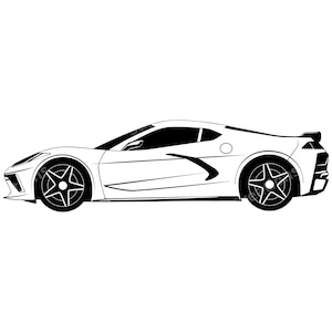 Corvette 2020 C8 Svg, Eps, Dxf and Png | Digital | Vector Image ...