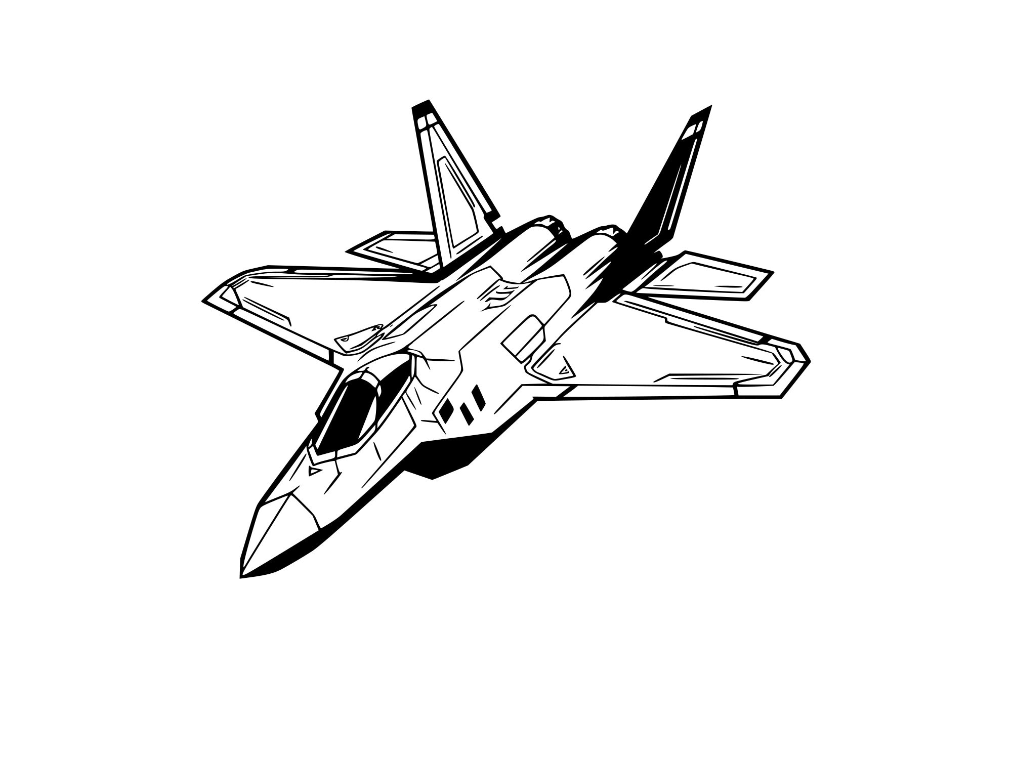 F-22 Fighting Raptor Svg, Eps, Dxf and Png | Warbird Svg| Vector Image ...