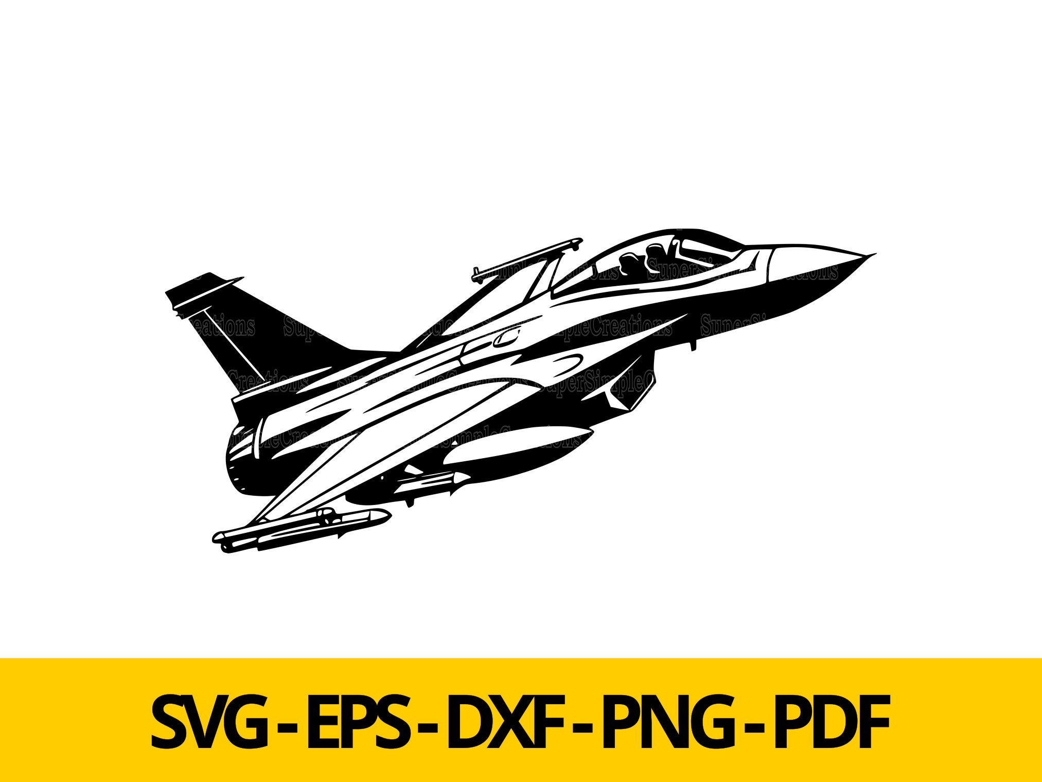 F-16 Fighting Falcon Svg, Eps, Dxf and Png Warbird Svg Vector Image ...