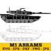 Abrams Tank Svg, Eps, Dxf, Png, Jpg. M1 Abrams| Armor Vehicle Svg ...