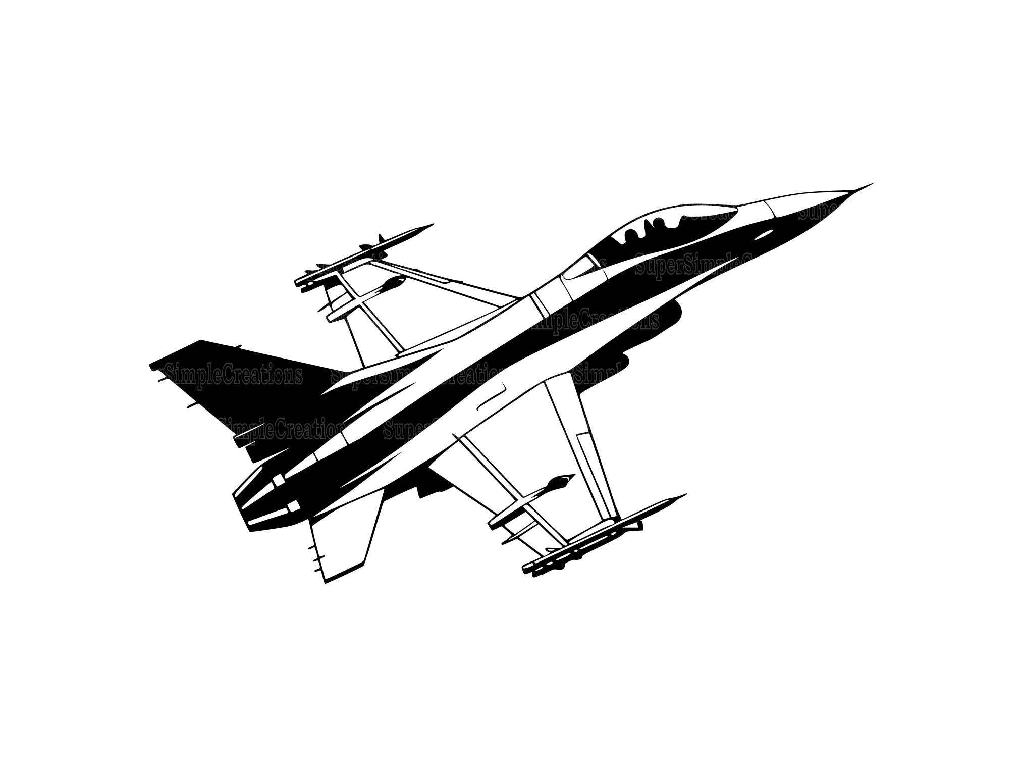 F-16 Fighting Falcon Svg, Eps, Dxf and Png | Warbird Svg| Vector Image ...