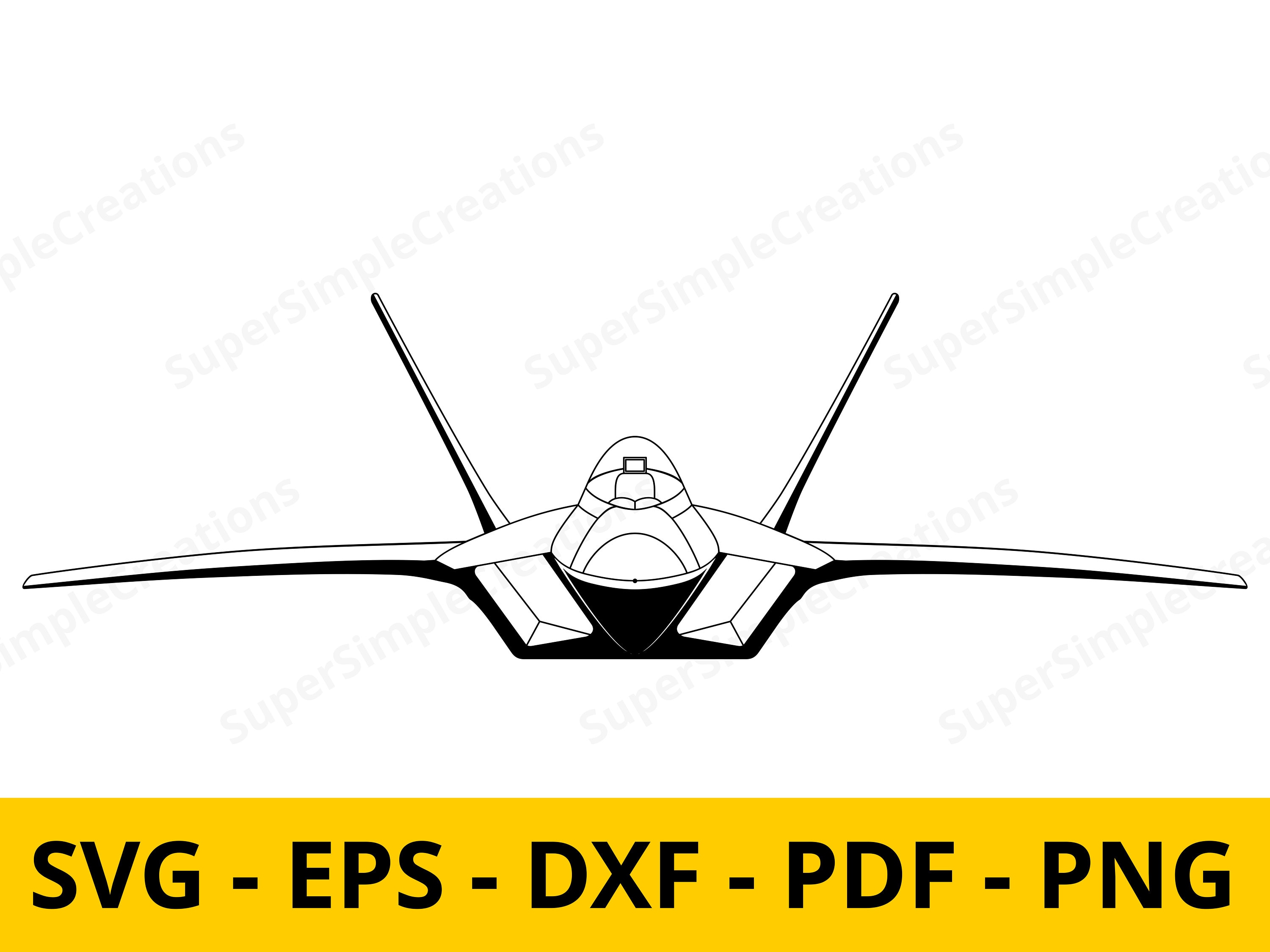 F-22 Raptor| Clipart | Warbird Svg| Fighter Plane Svg | Plane | Digital ...