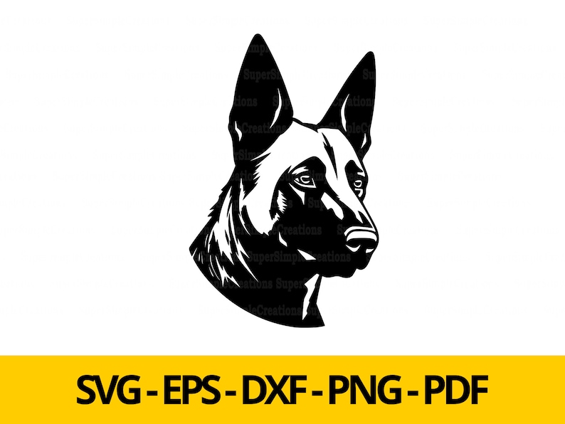 Belgian Malinois Svg - Guarding Dog Comercial Use Clipart Dog Art ...