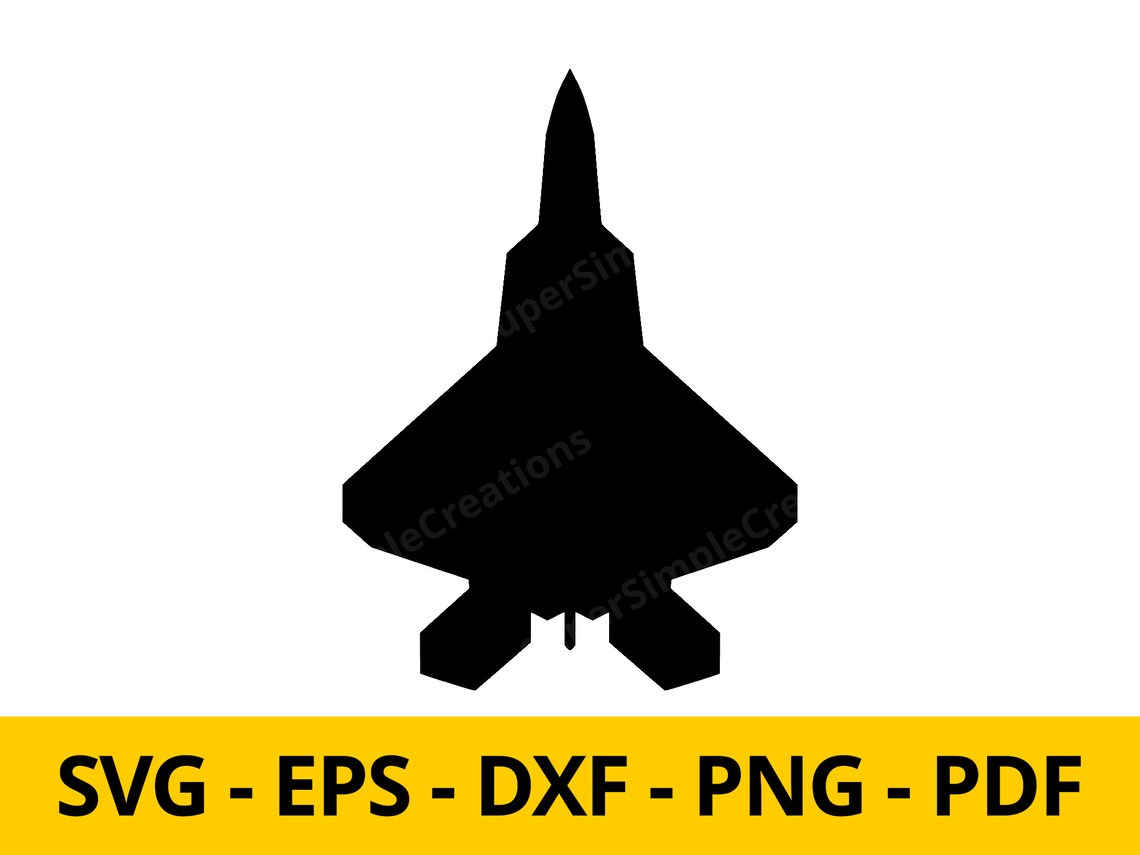 F-22 Raptor Silhouette | Clipart | Warbird Svg| Fighter Plane Svg ...