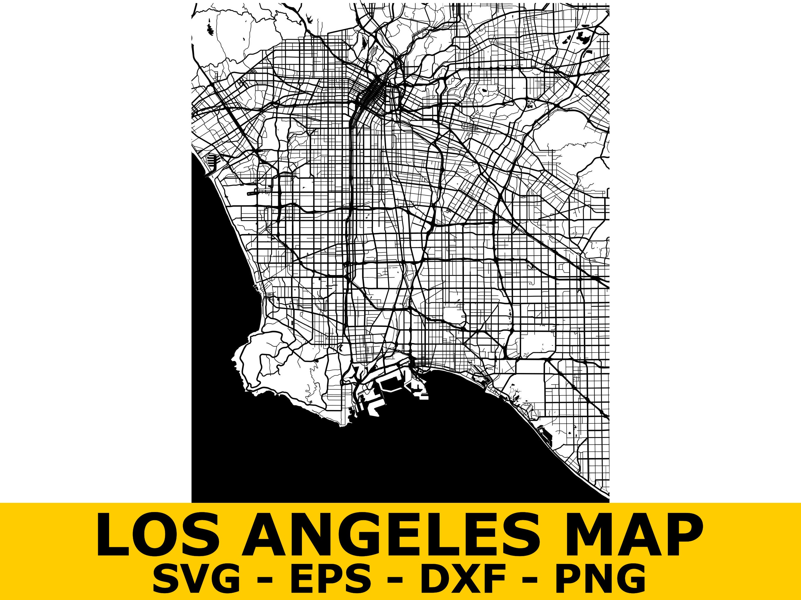 Los Angeles Map Svg, Multiple Layers Map | Los Angeles Map for Laser ...