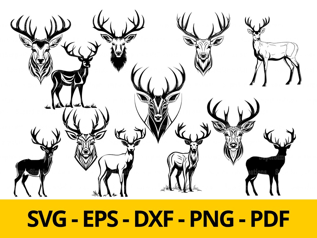 Deer Vector Design Svg Clipart Art Digital Download T-shirt Design ...