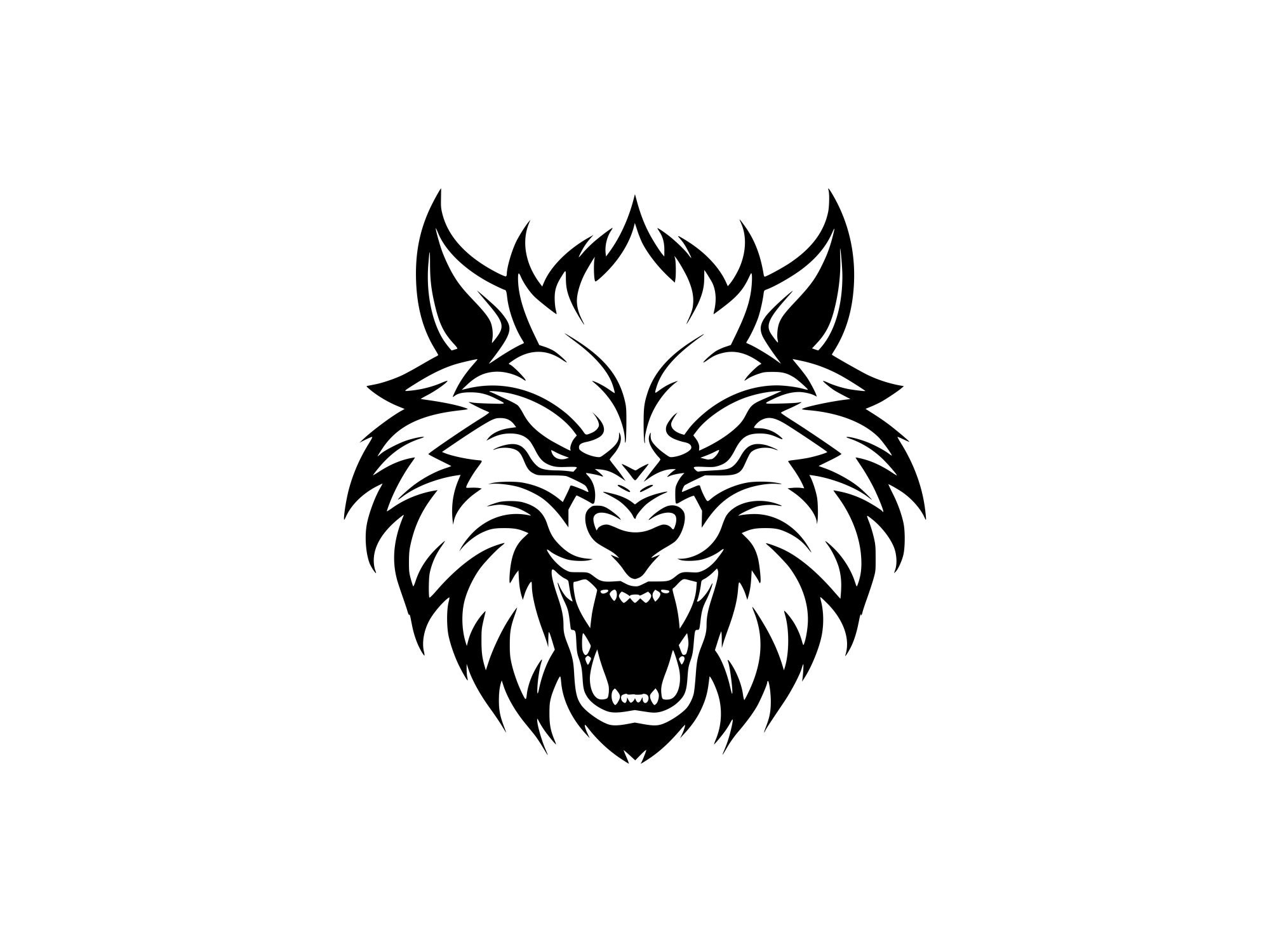 Angry Wolf Svg - Comercial Use Clipart Art Digital Download T-shirt ...