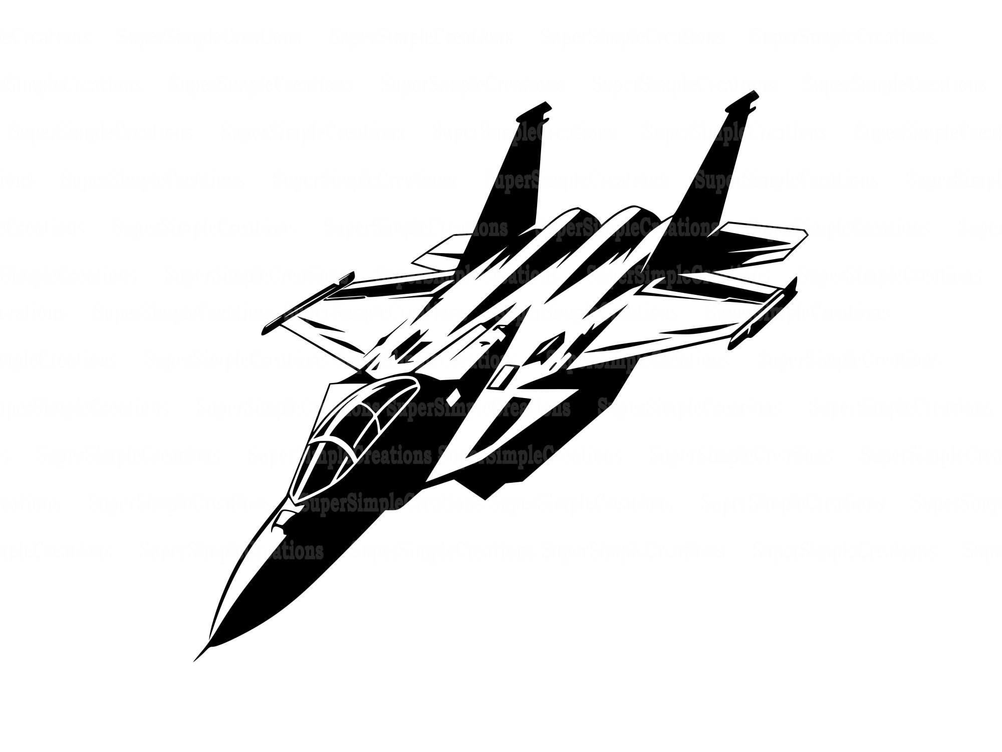 F-15 Eagle | Clipart | Warbird Svg| Fighter Plane Svg | Plane | Digital ...