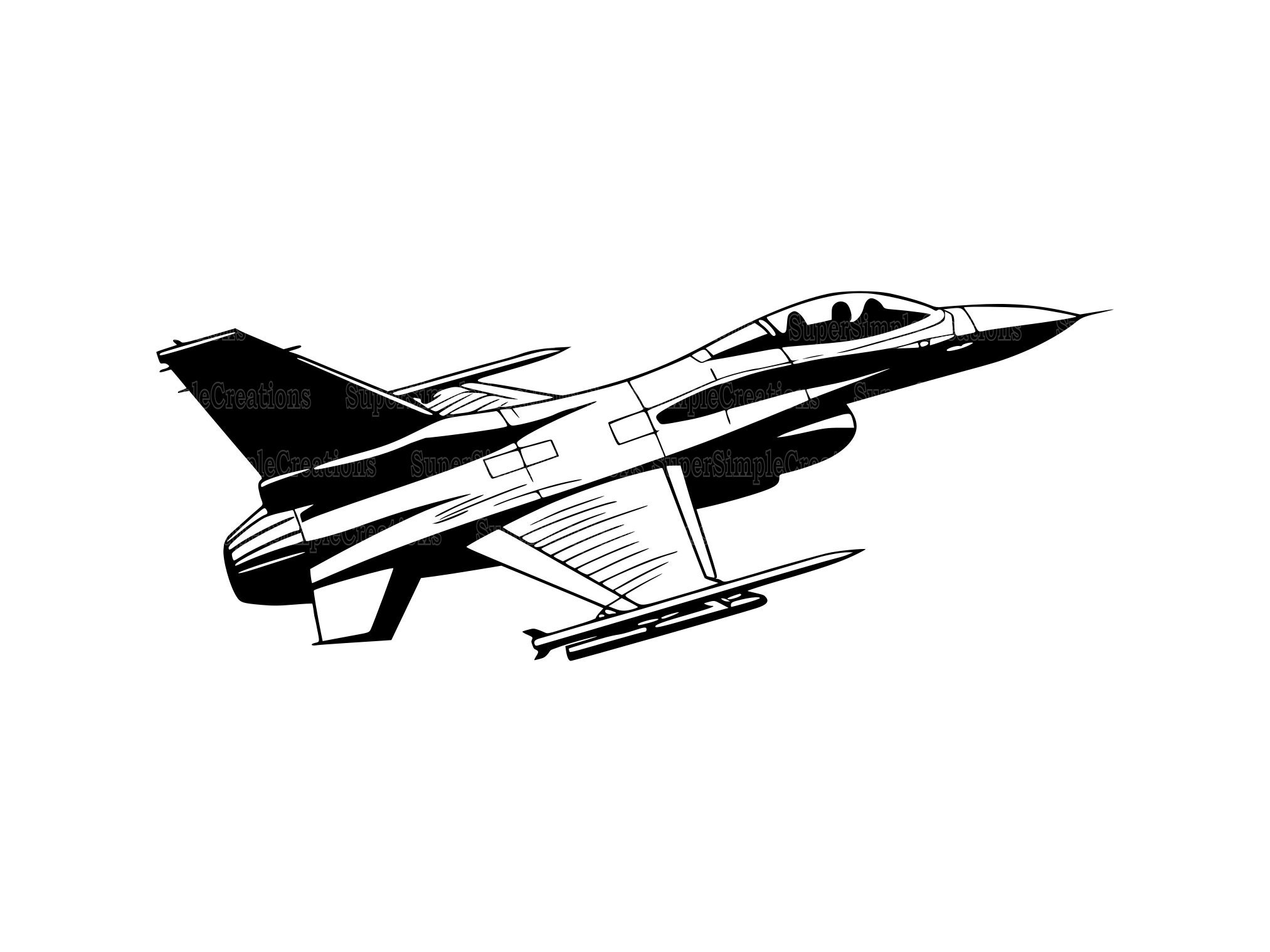 F-16 Fighting Falcon Svg, Eps, Dxf and Png | Warbird Svg| Vector Image ...