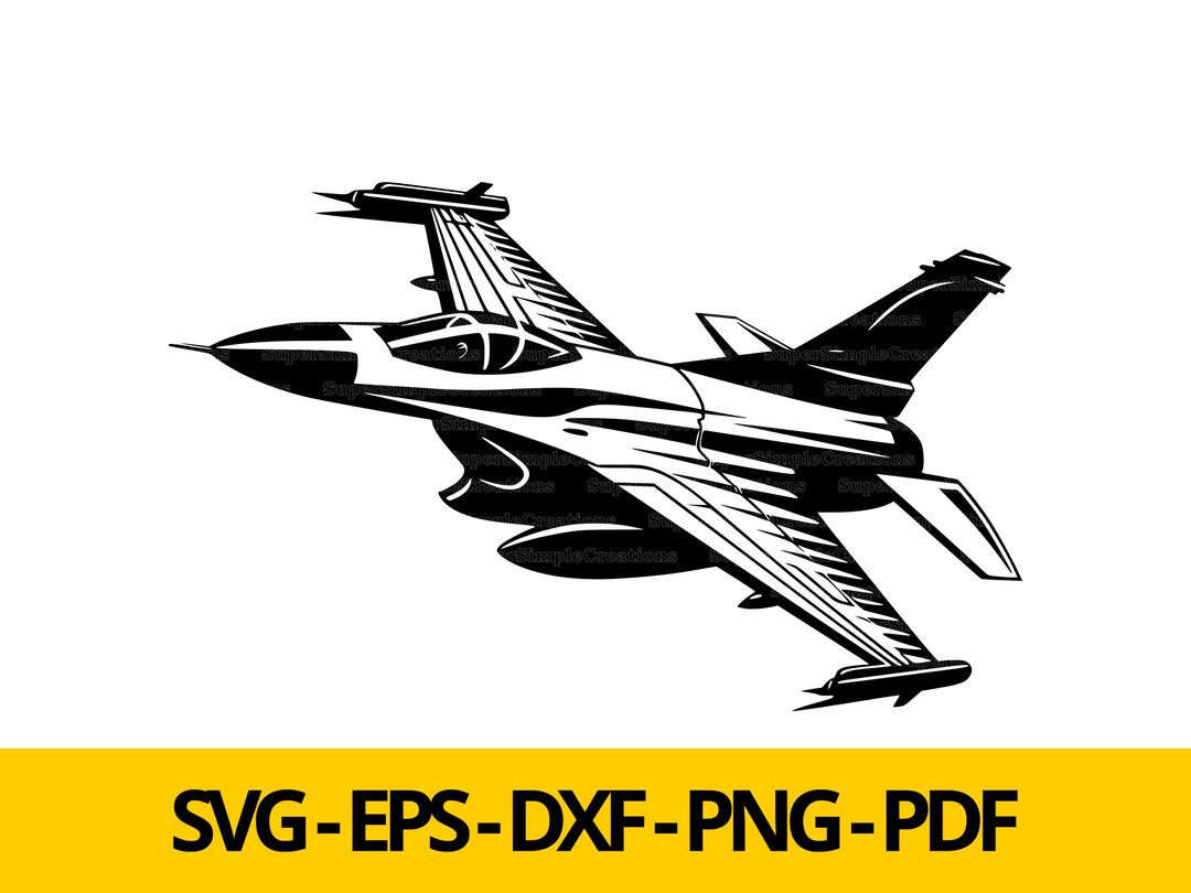 F-16 Fighting Falcon Svg, Eps, Dxf and Png | Warbird Svg| Vector Image ...