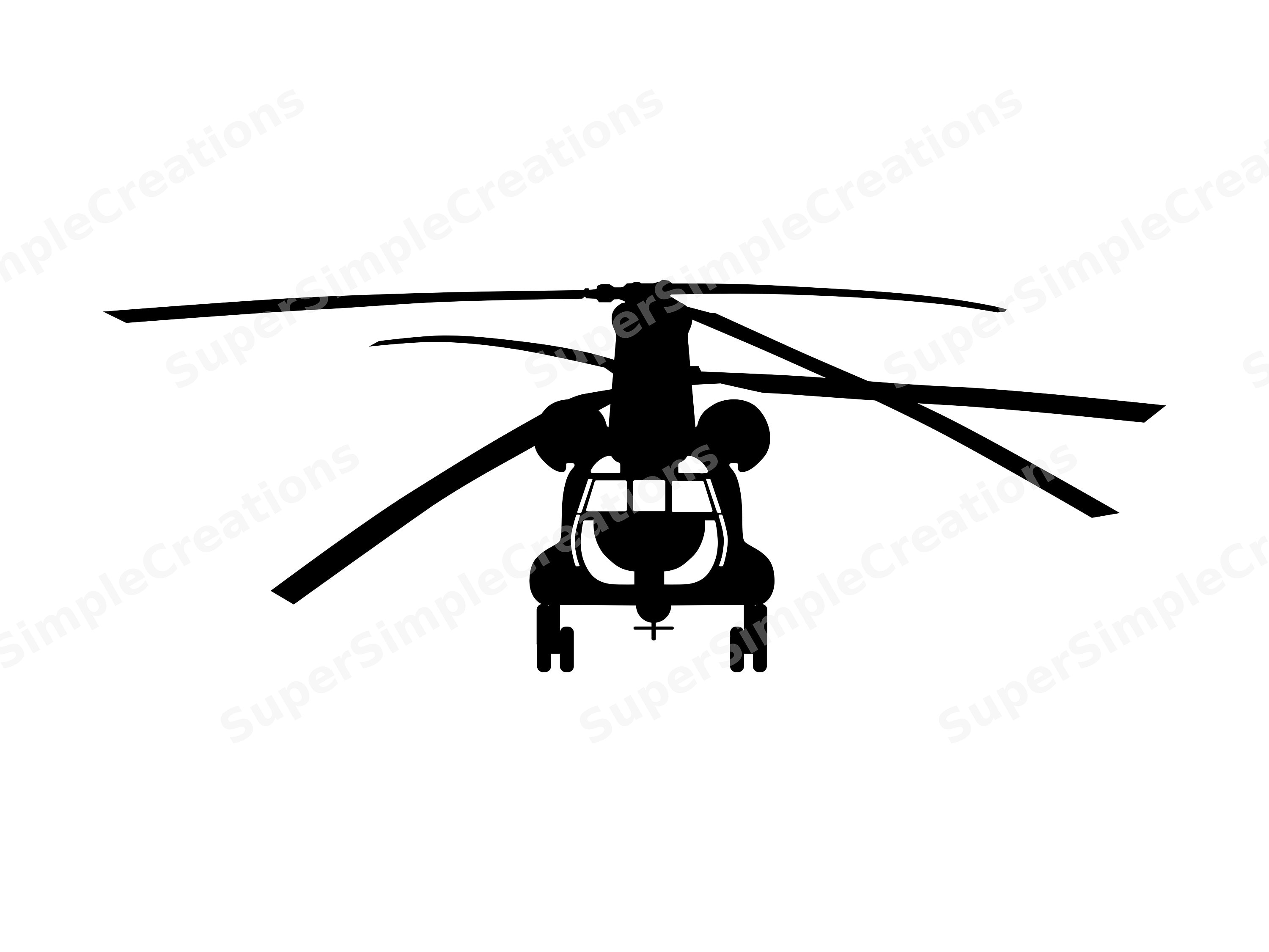 Boeing CH-47 Chinook | Clipart | Plane | Helicopter Svg | Digital ...