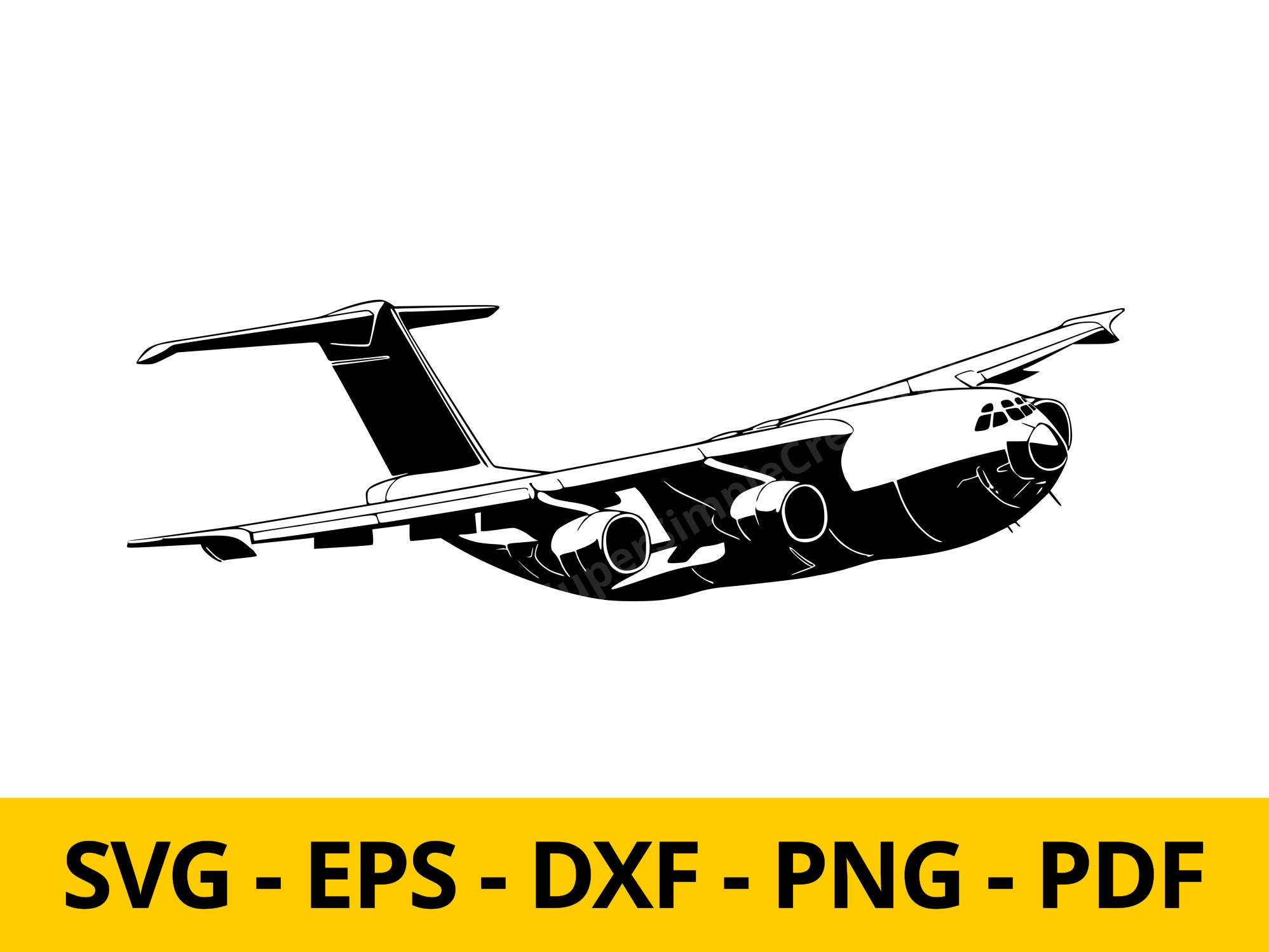 C-17 Globemaster Transport Plane Svg, Eps, Dxf and Png | Warbird Svg ...