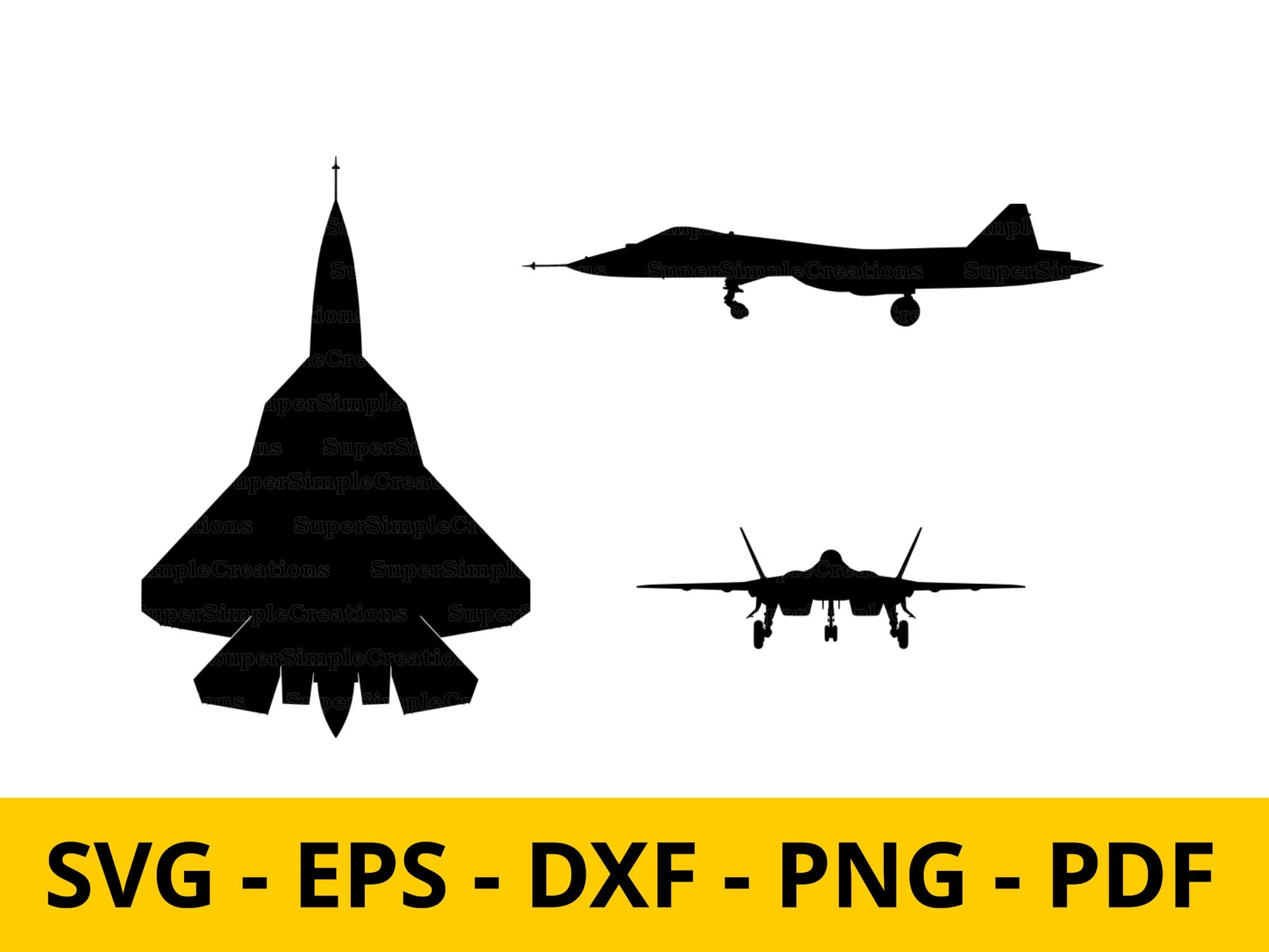 Stealth Fighter SU-57 Clipart Warbird Jet Fighter Vector Military ...