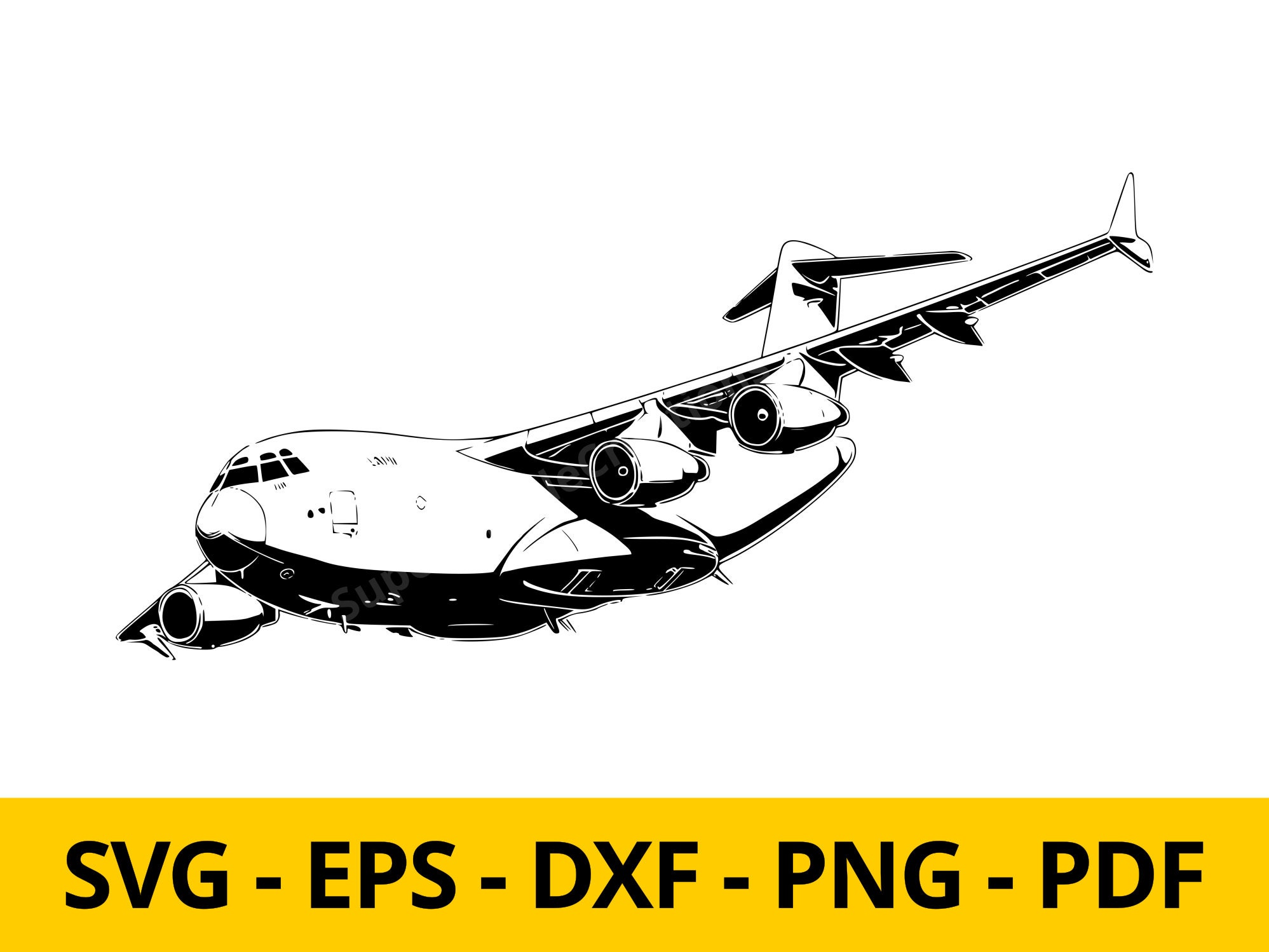 C-17 Globemaster Transport Plane Svg, Eps, Dxf and Png | Warbird Svg ...